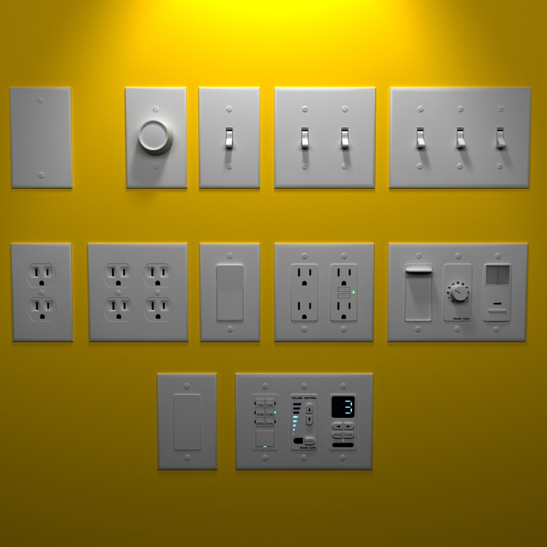 3d model wall decorations toggle switch