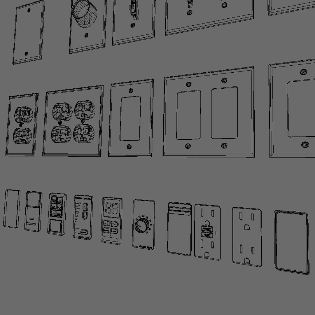 3d model wall decorations toggle switch