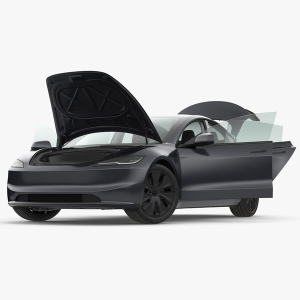 modelo 3d Tesla Model 3 2024 Stealth Grey equipado para Maya ...