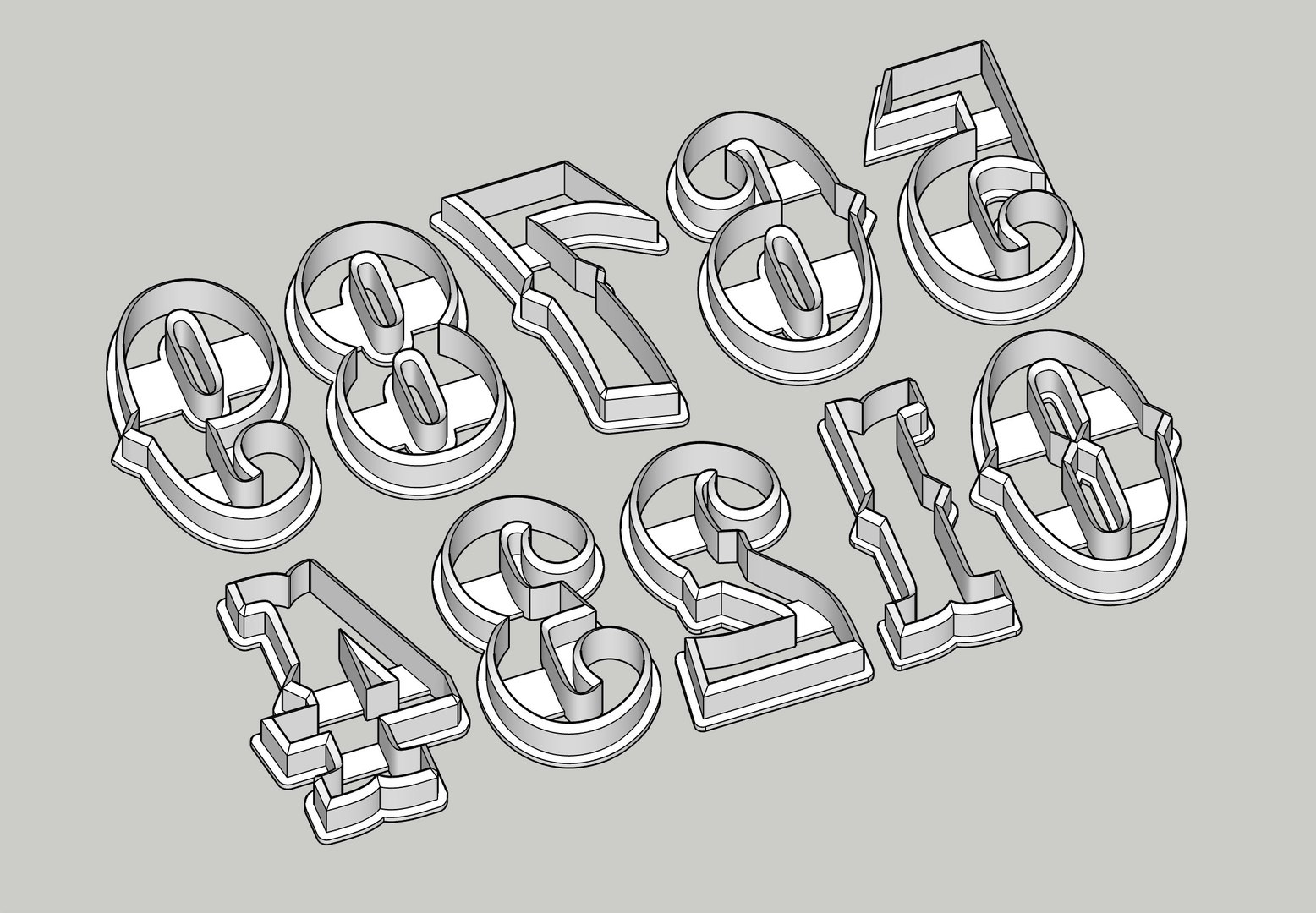Cutters Numbers Font 3D - TurboSquid 1486745