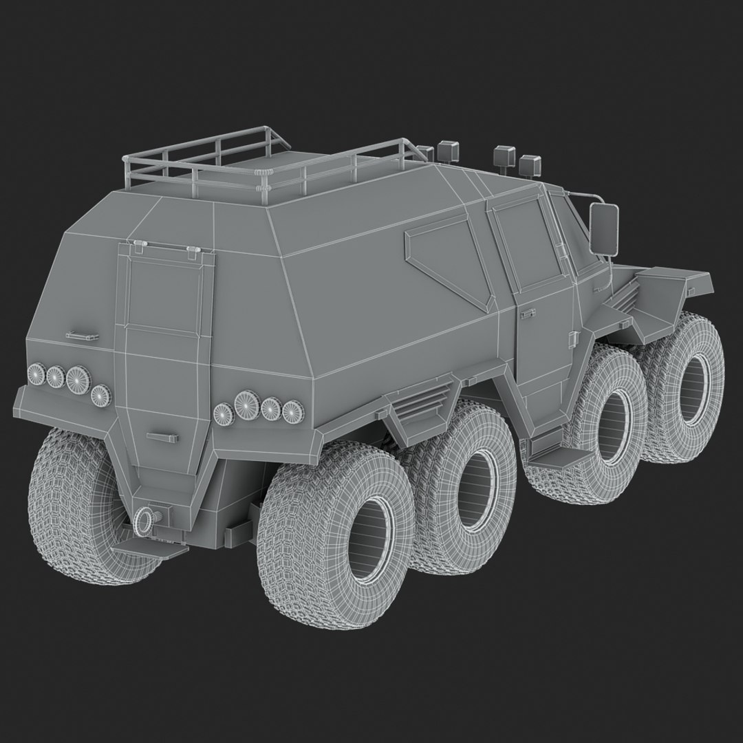 3d Model Russian Avtoros Shaman 8x8