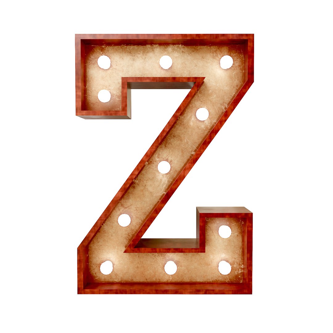 3D Marquee Z Wooden Glow Sign 3dmodel - TurboSquid 1976028