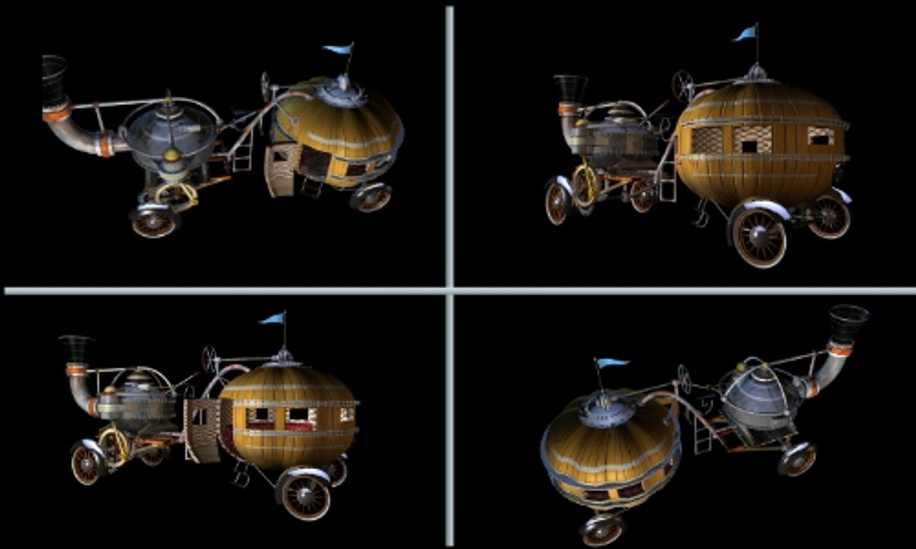 Steam Coach 1898 Vehicle 3d Model