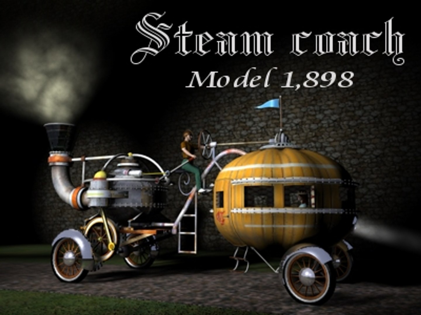 Steam Coach 1898 Vehicle 3d Model