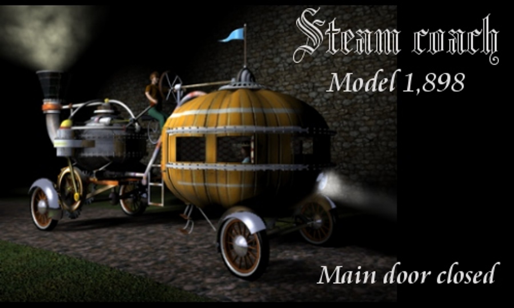 Steam Coach 1898 Vehicle 3d Model