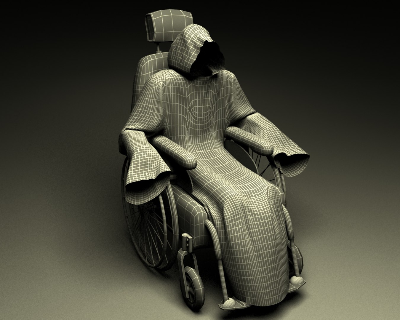 ghost wheelchair 3d max