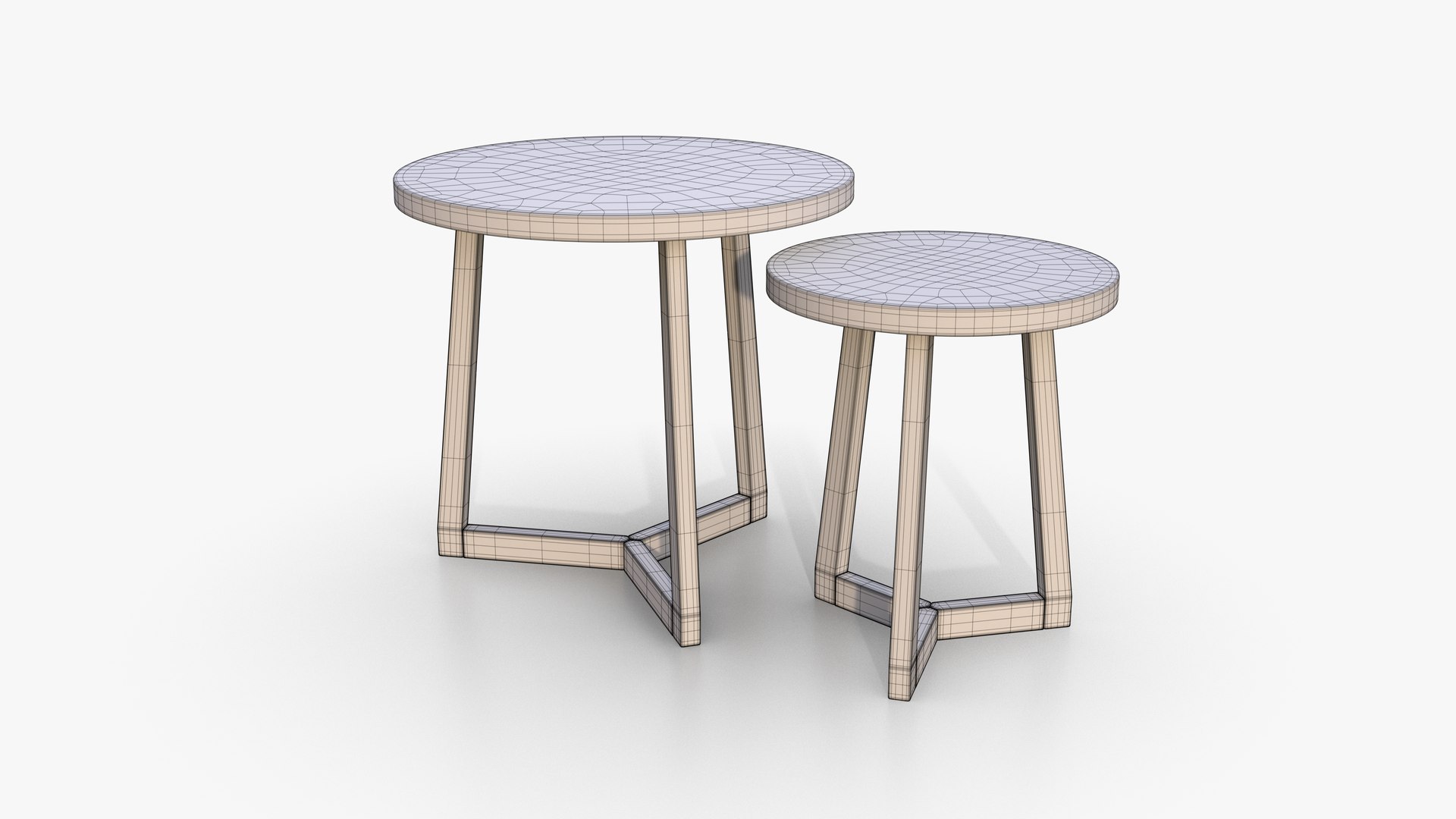 Table Teri Wood Set Model - TurboSquid 2468493