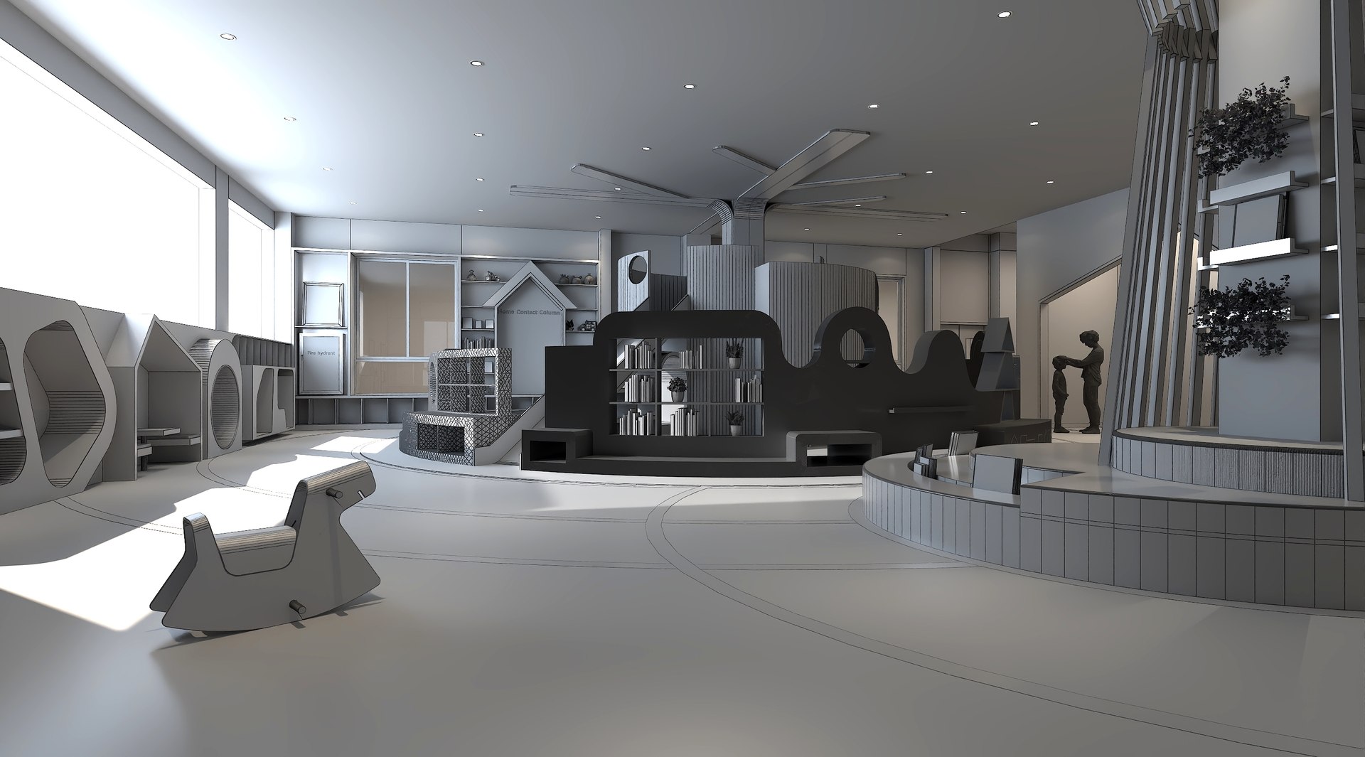 Contemporary Children Activity Room 3D Model - Interior Design For ...