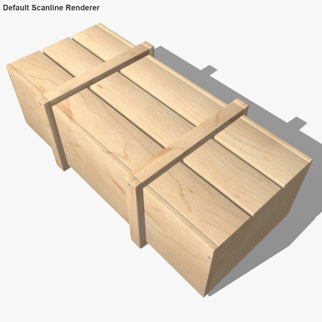Realistic Wooden Box 02 Fbx