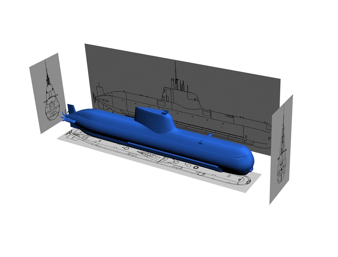 3D German Submarine Model - TurboSquid 1213075