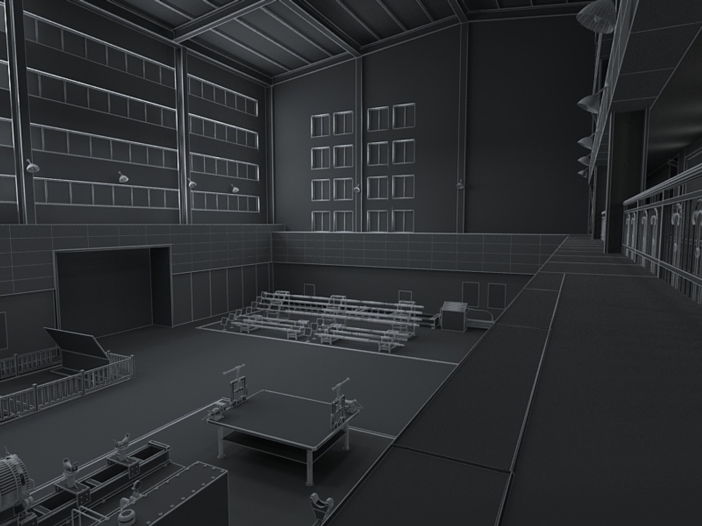 3D Factory Interior Scene Model - TurboSquid 1226509