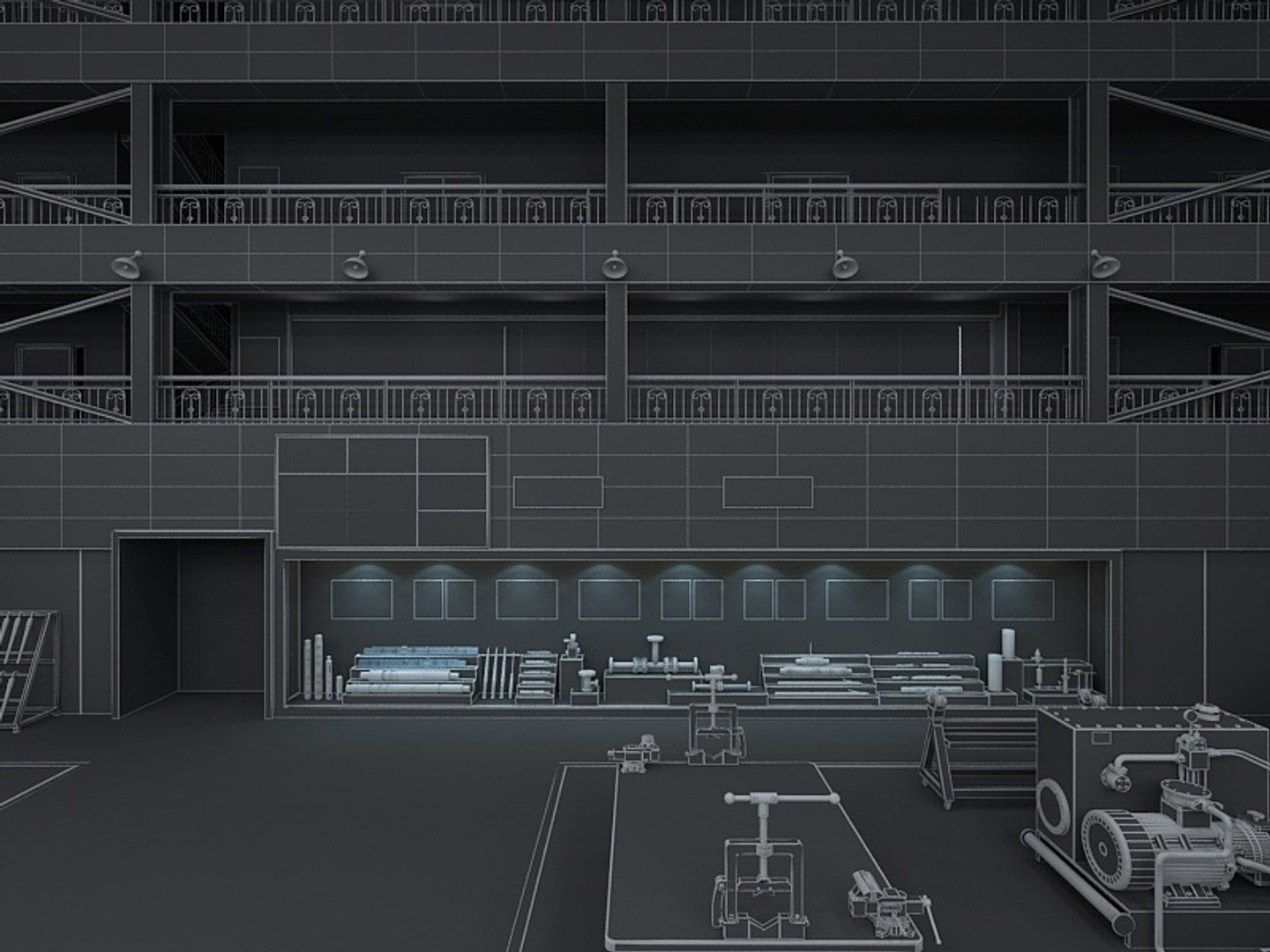3D Factory Interior Scene Model - TurboSquid 1226509