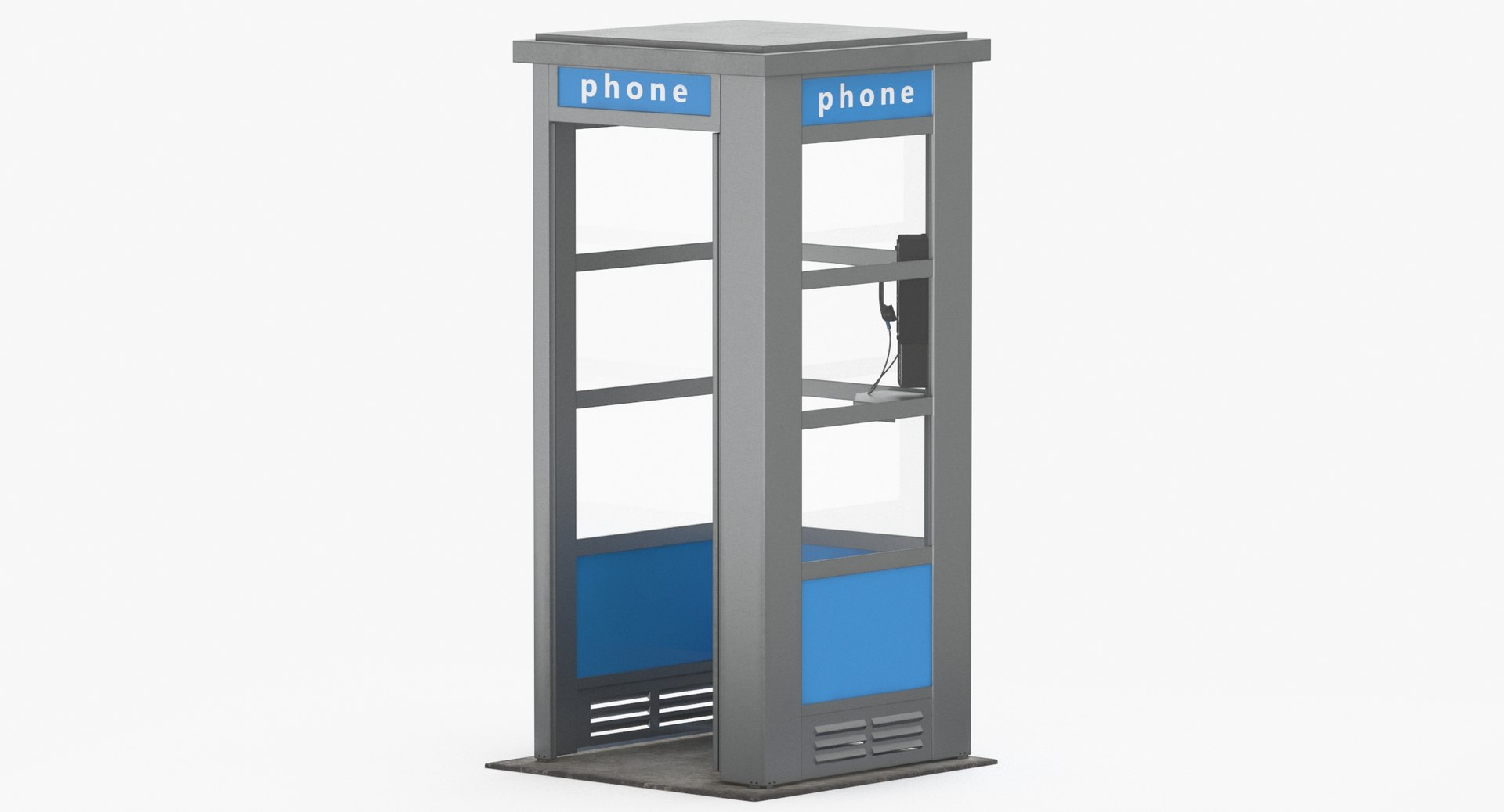 3D Model Phonebooth Clean And Dirty, Open And Closed - TurboSquid 1884972