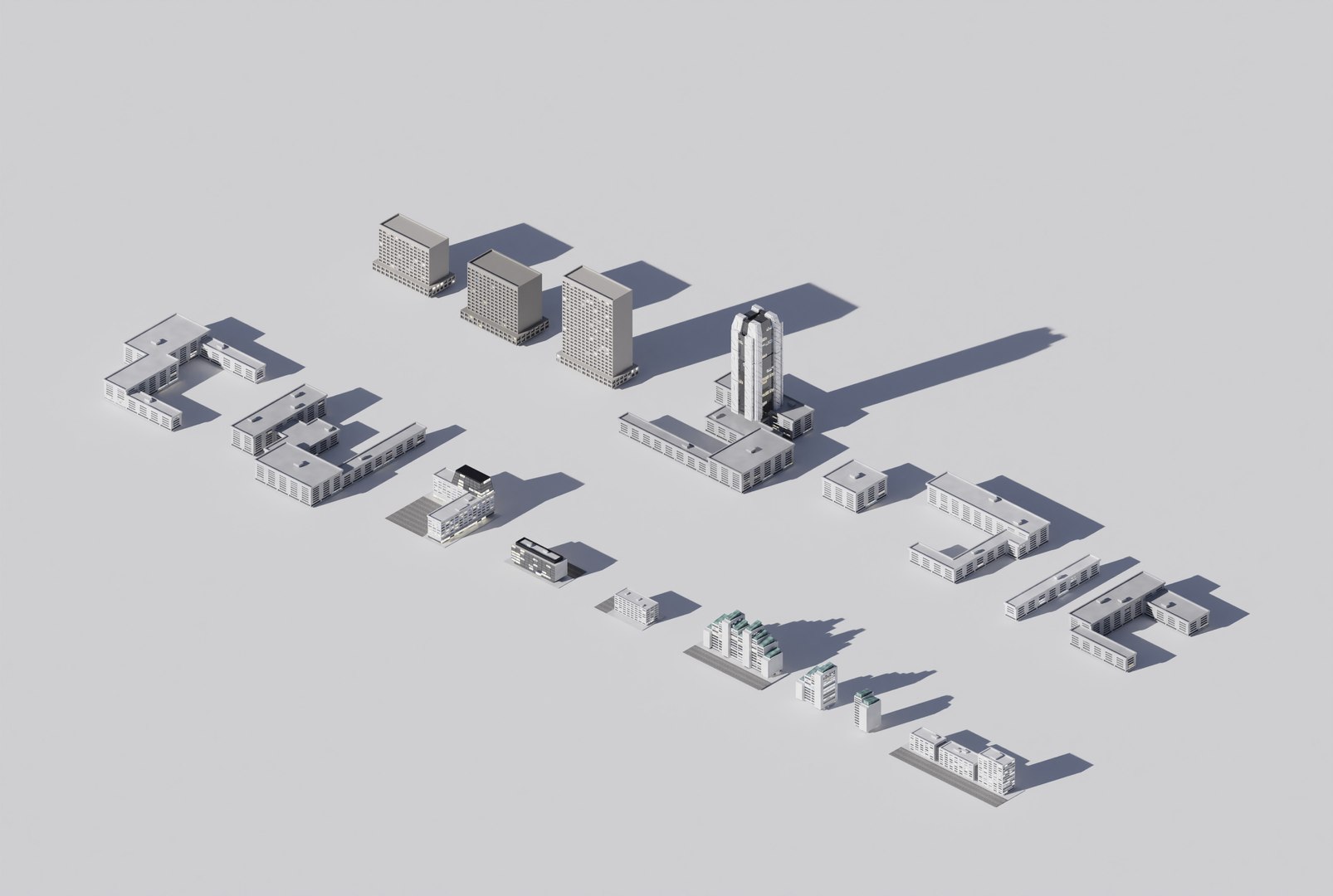 3D Cityscape - Low Buildings - TurboSquid 2066212