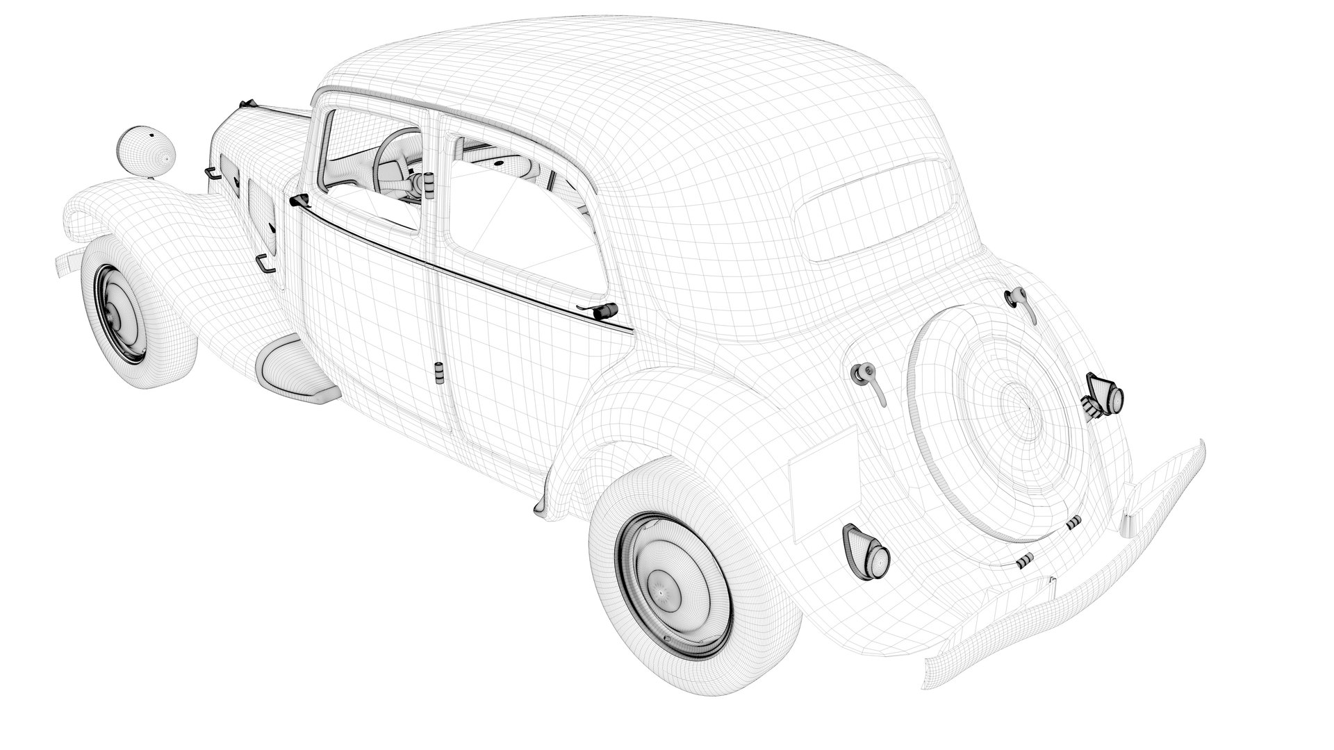citroen traction avant 3d model