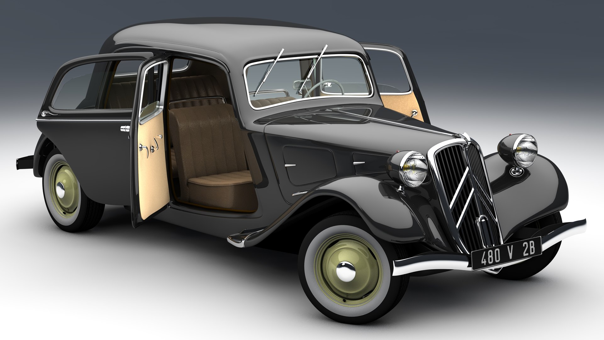 citroen traction avant 3d model