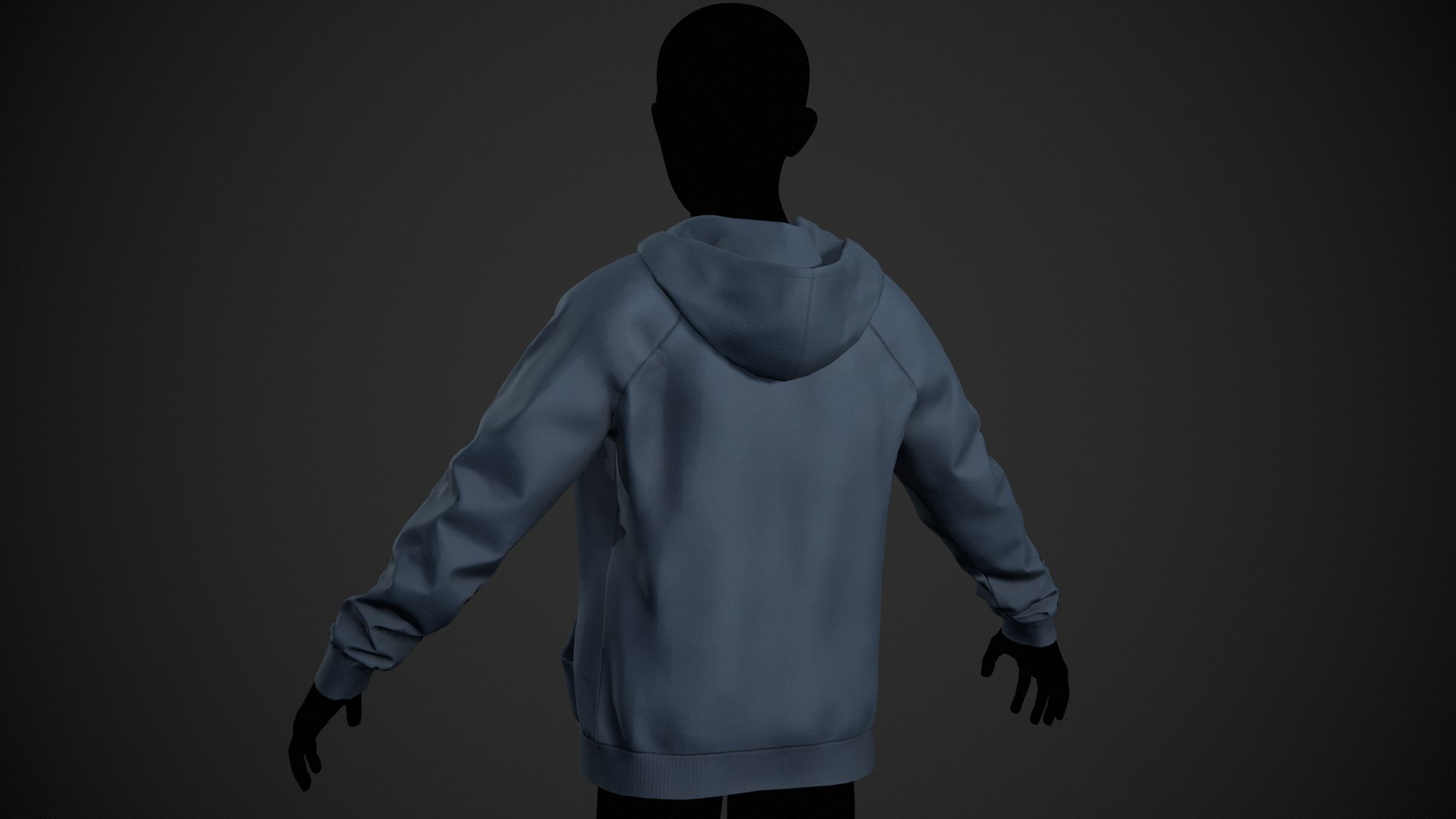 Blue Open Hoodie Style 1 3D Model - TurboSquid 2298451