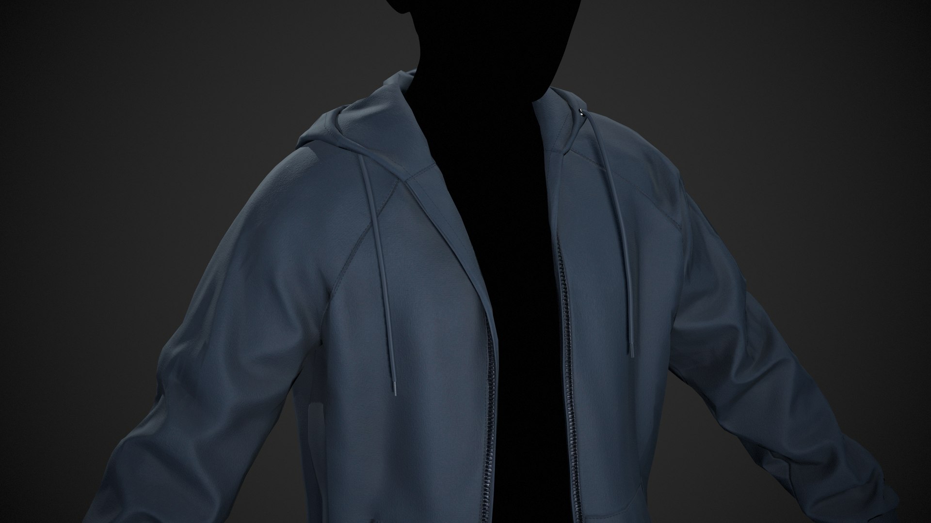 Blue Open Hoodie Style 1 3D Model - TurboSquid 2298451