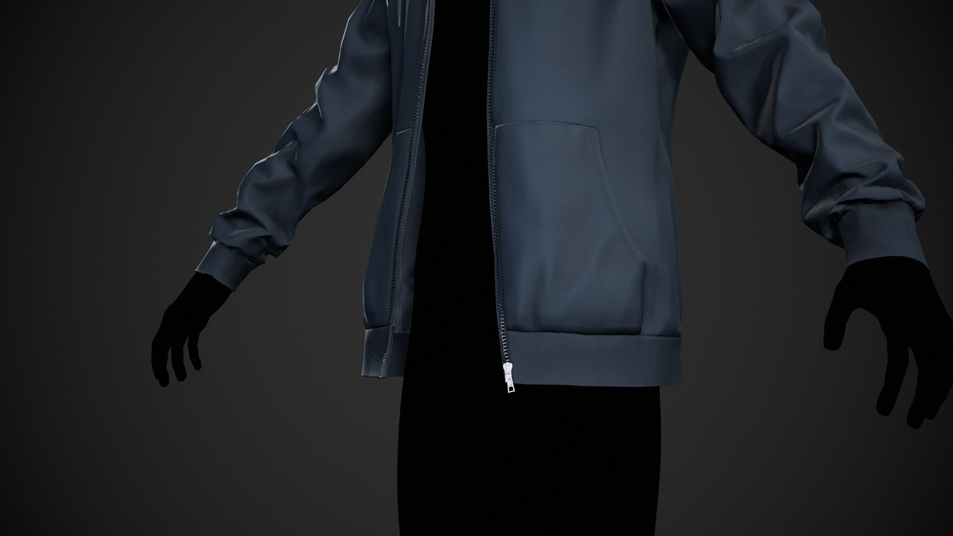 Blue Open Hoodie Style 1 3D Model - TurboSquid 2298451