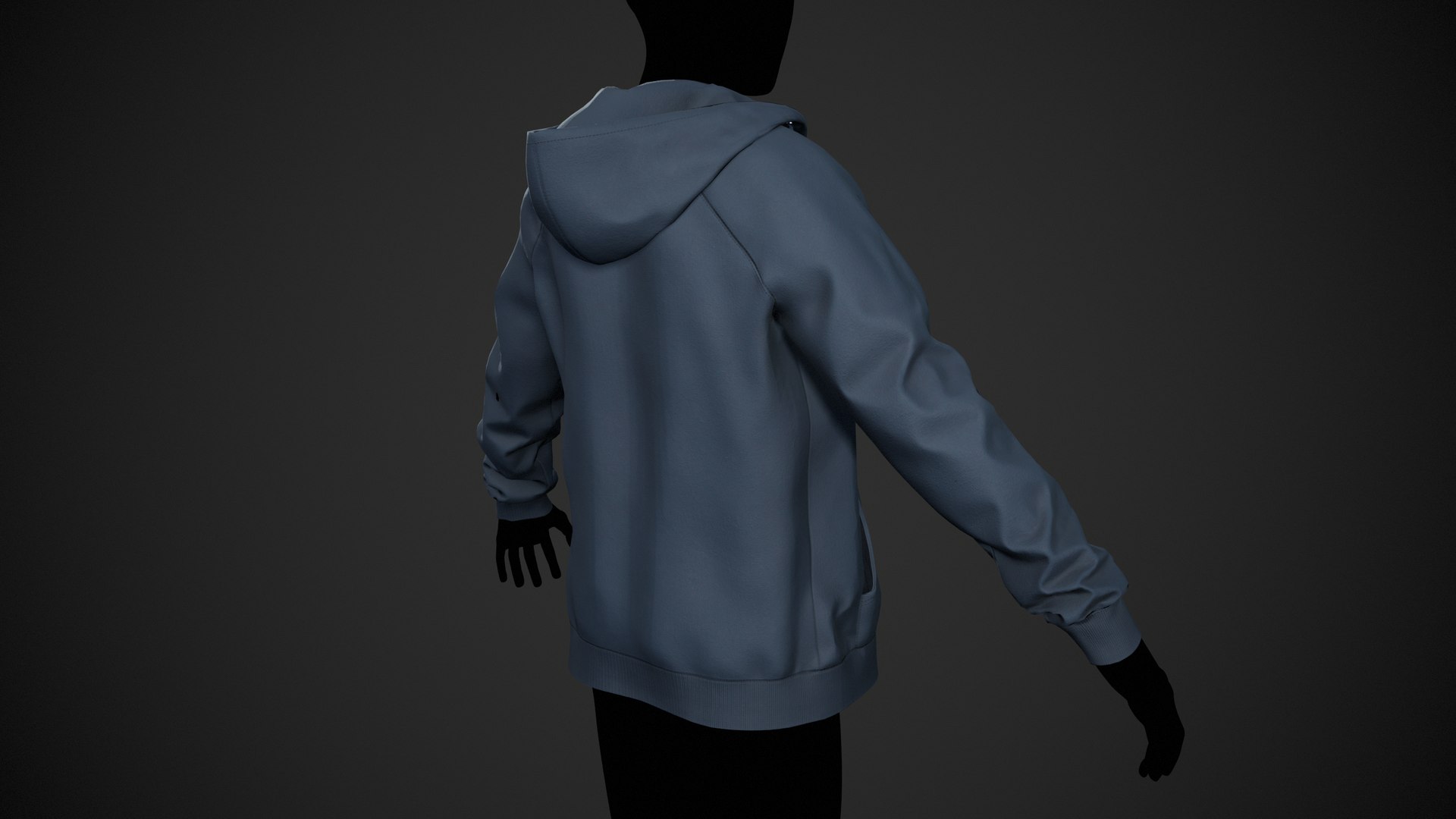 Blue Open Hoodie Style 1 3D Model - TurboSquid 2298451