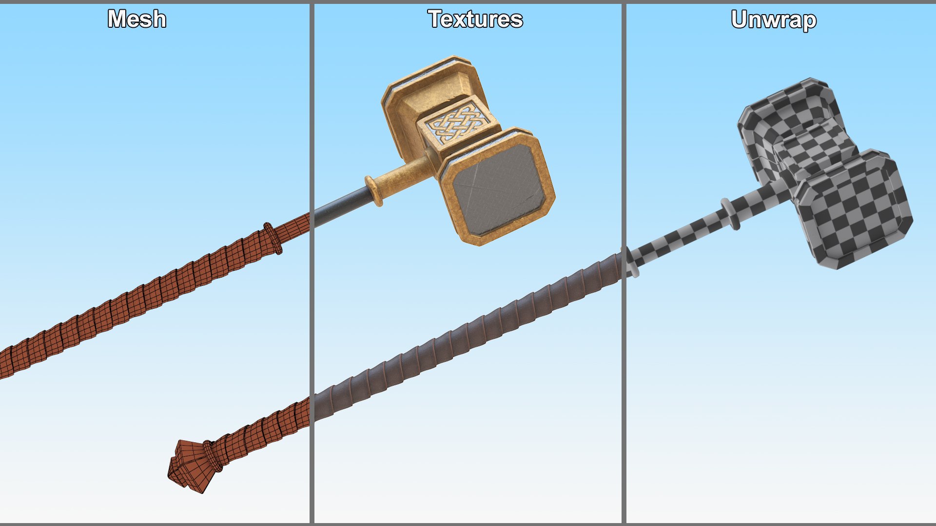 Two Handed Battle Hammer 3D Model - TurboSquid 2396476