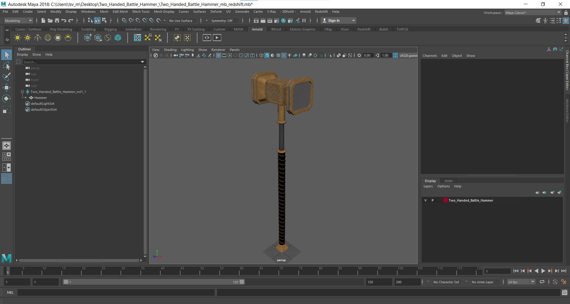 Two Handed Battle Hammer 3D Model - TurboSquid 2396476