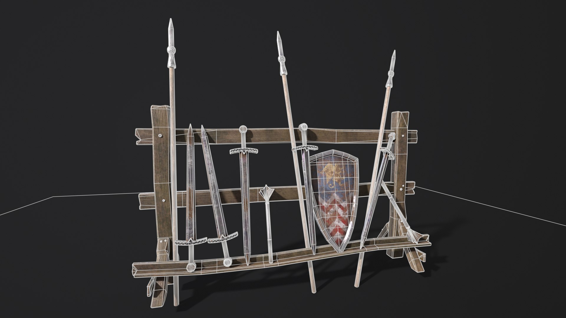 Weapon Rack Model - TurboSquid 2222757