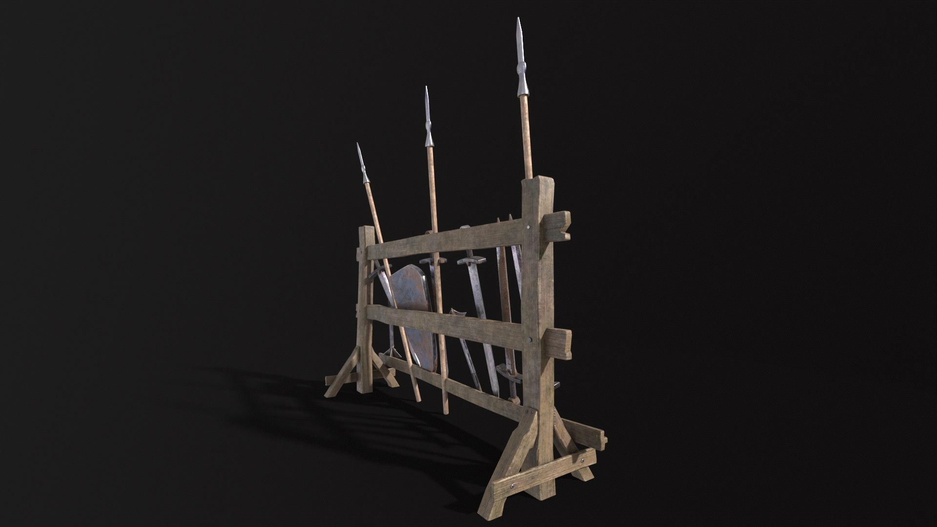 Weapon Rack Model - TurboSquid 2222757