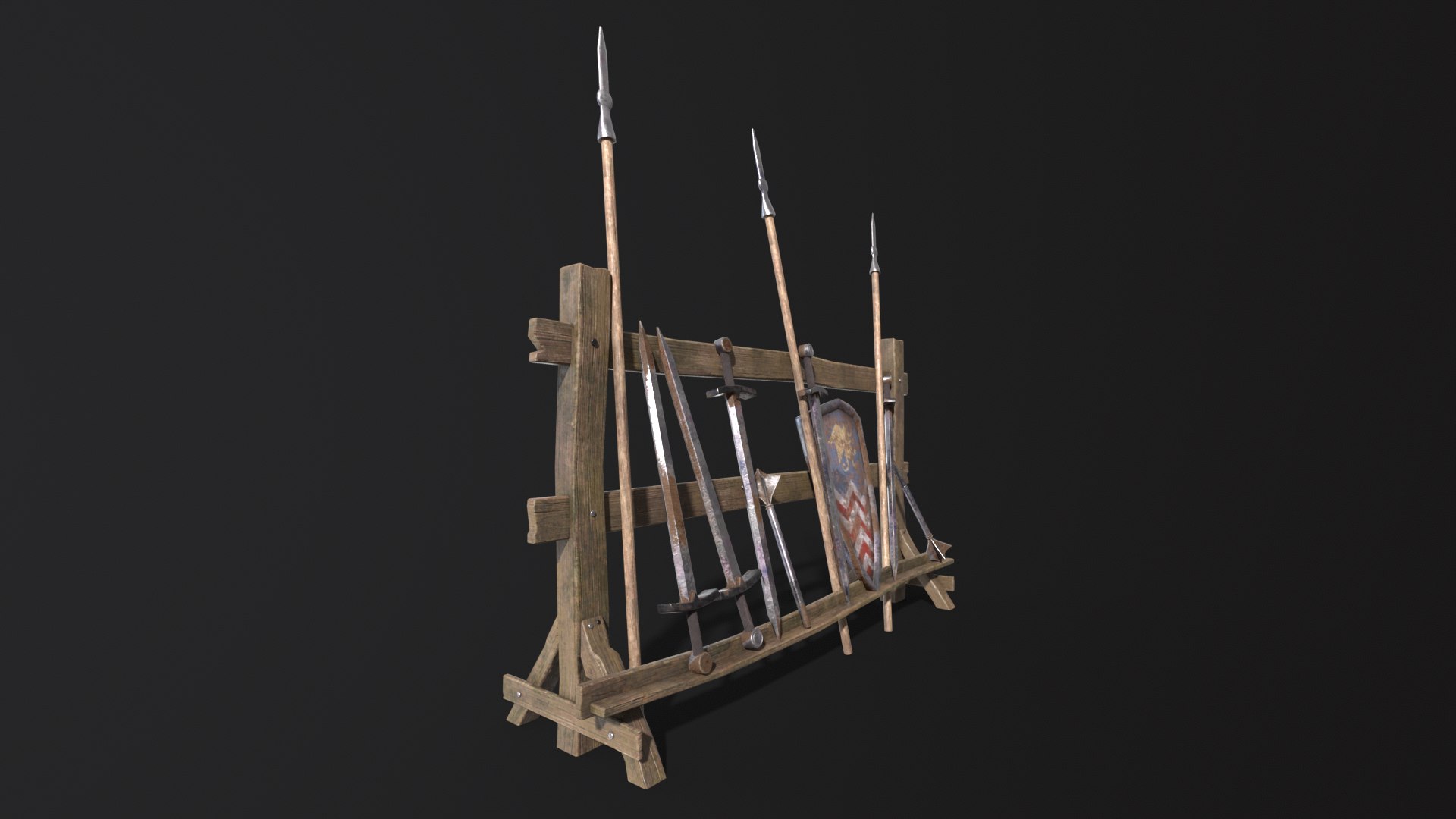 Weapon Rack Model - TurboSquid 2222757