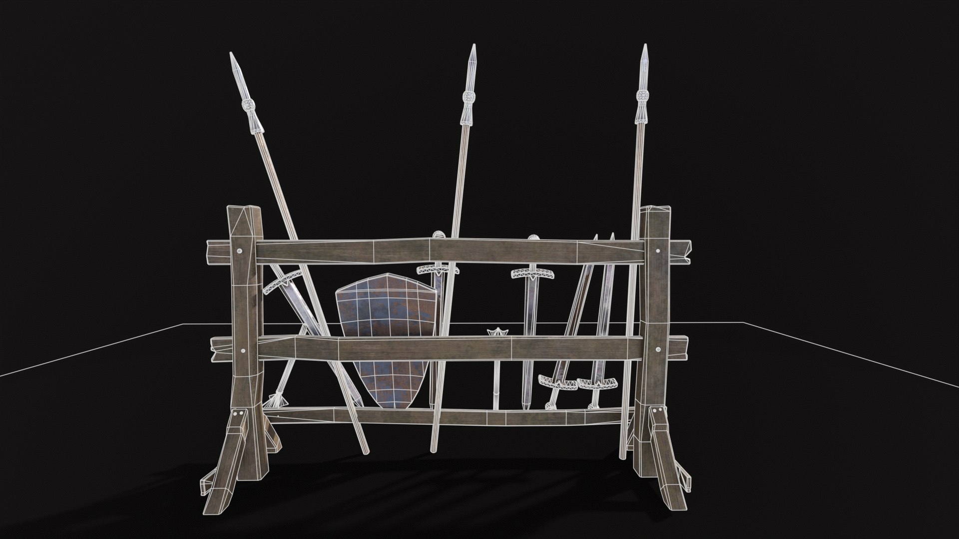 Weapon Rack Model - TurboSquid 2222757