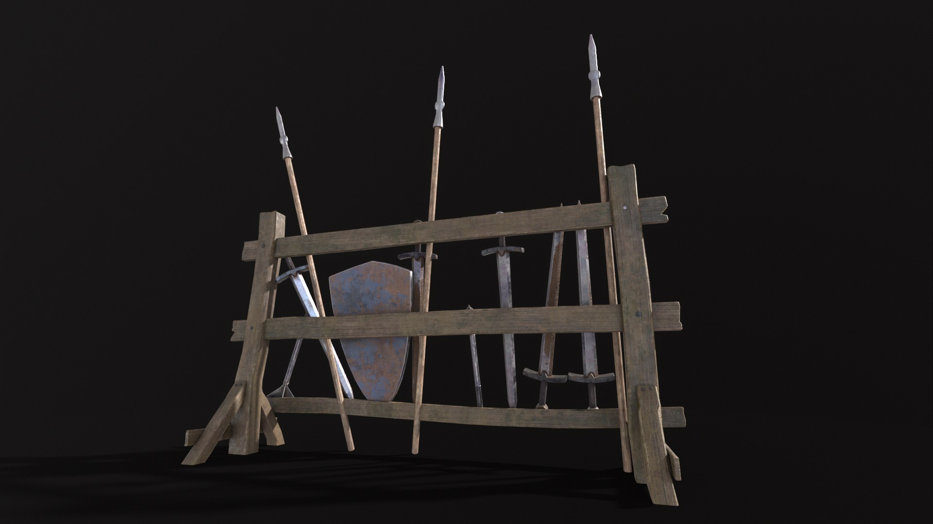 Weapon Rack Model - TurboSquid 2222757