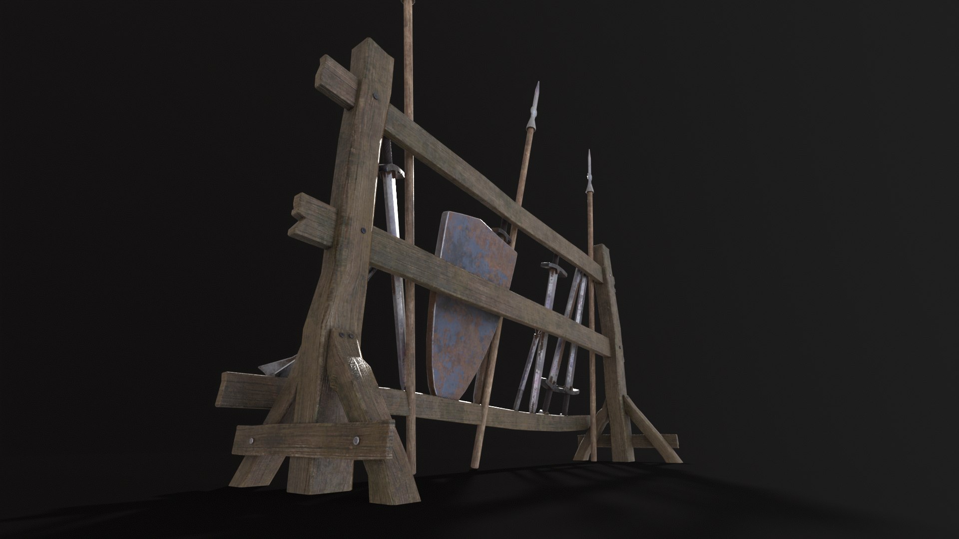 Weapon Rack Model - TurboSquid 2222757