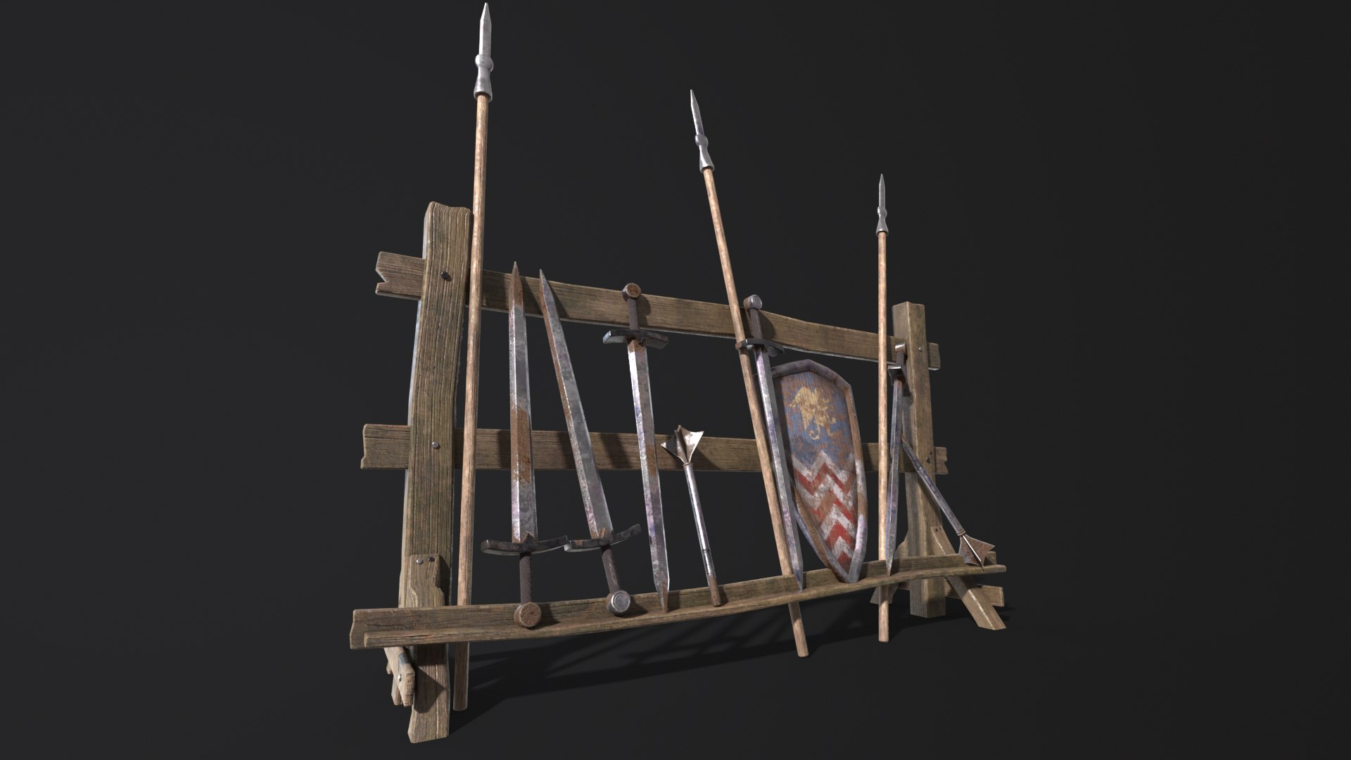 Weapon Rack Model - TurboSquid 2222757