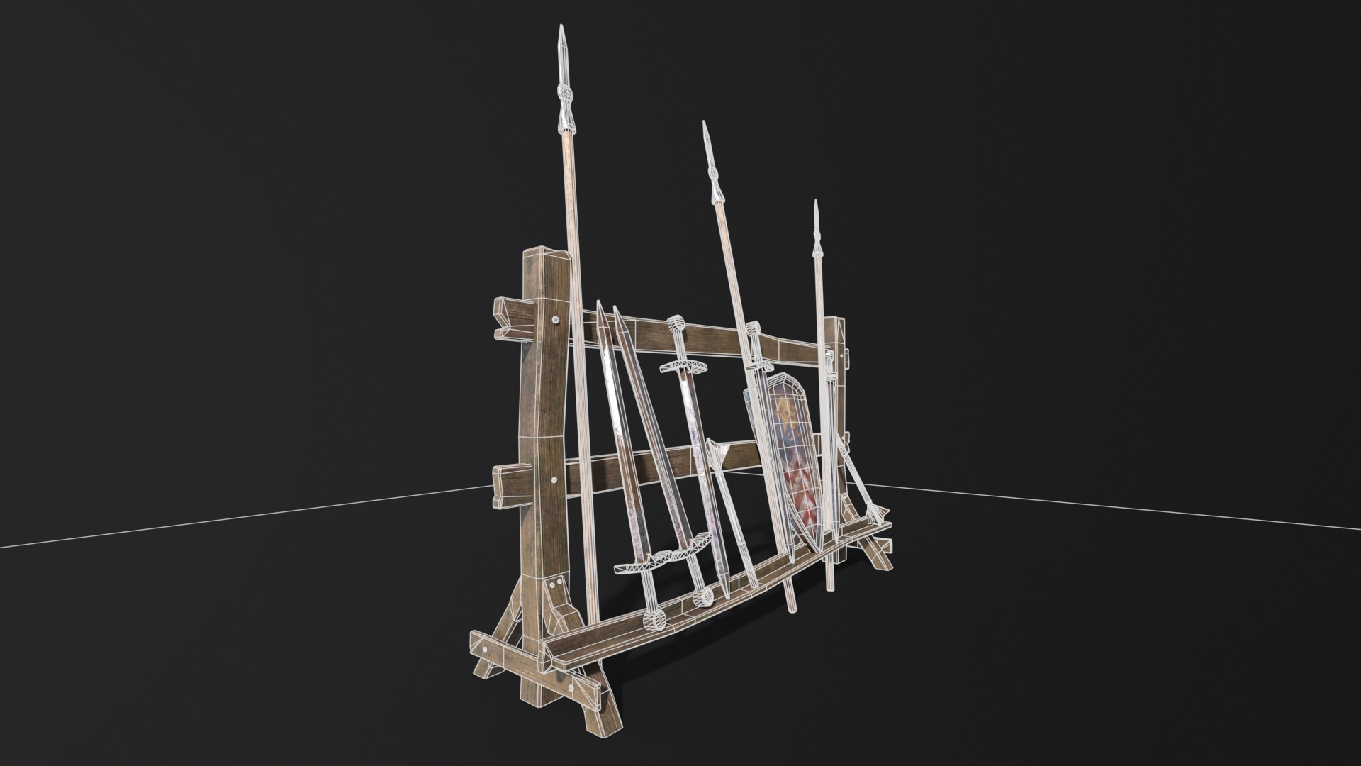 Weapon Rack Model - TurboSquid 2222757