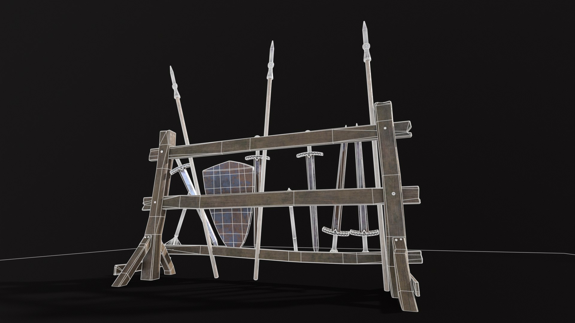 Weapon Rack Model - TurboSquid 2222757