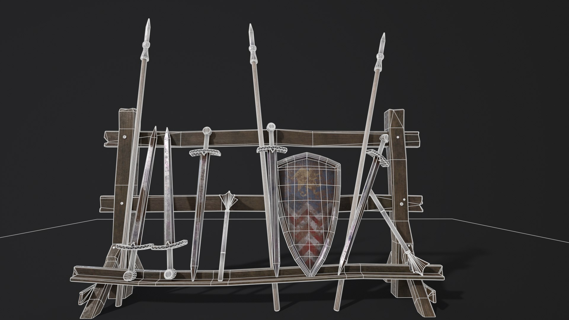 Weapon Rack Model - TurboSquid 2222757