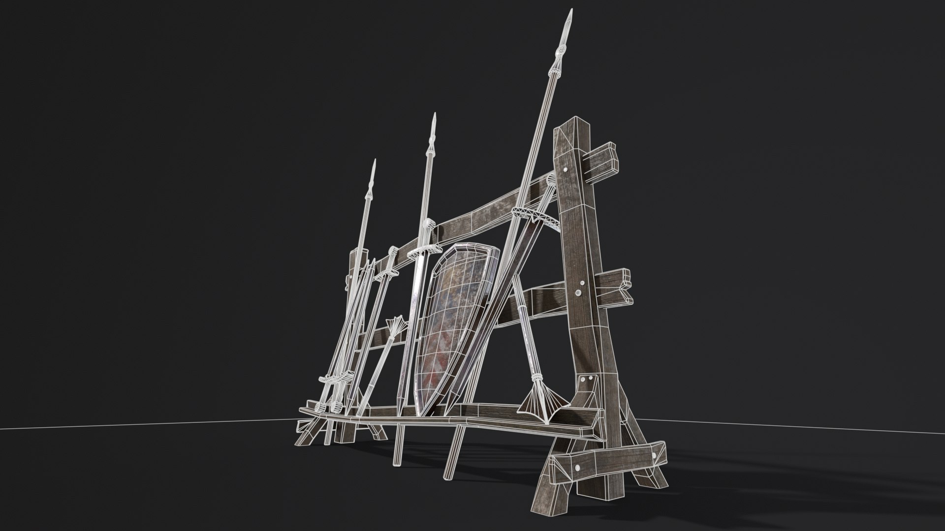 Weapon Rack Model - TurboSquid 2222757