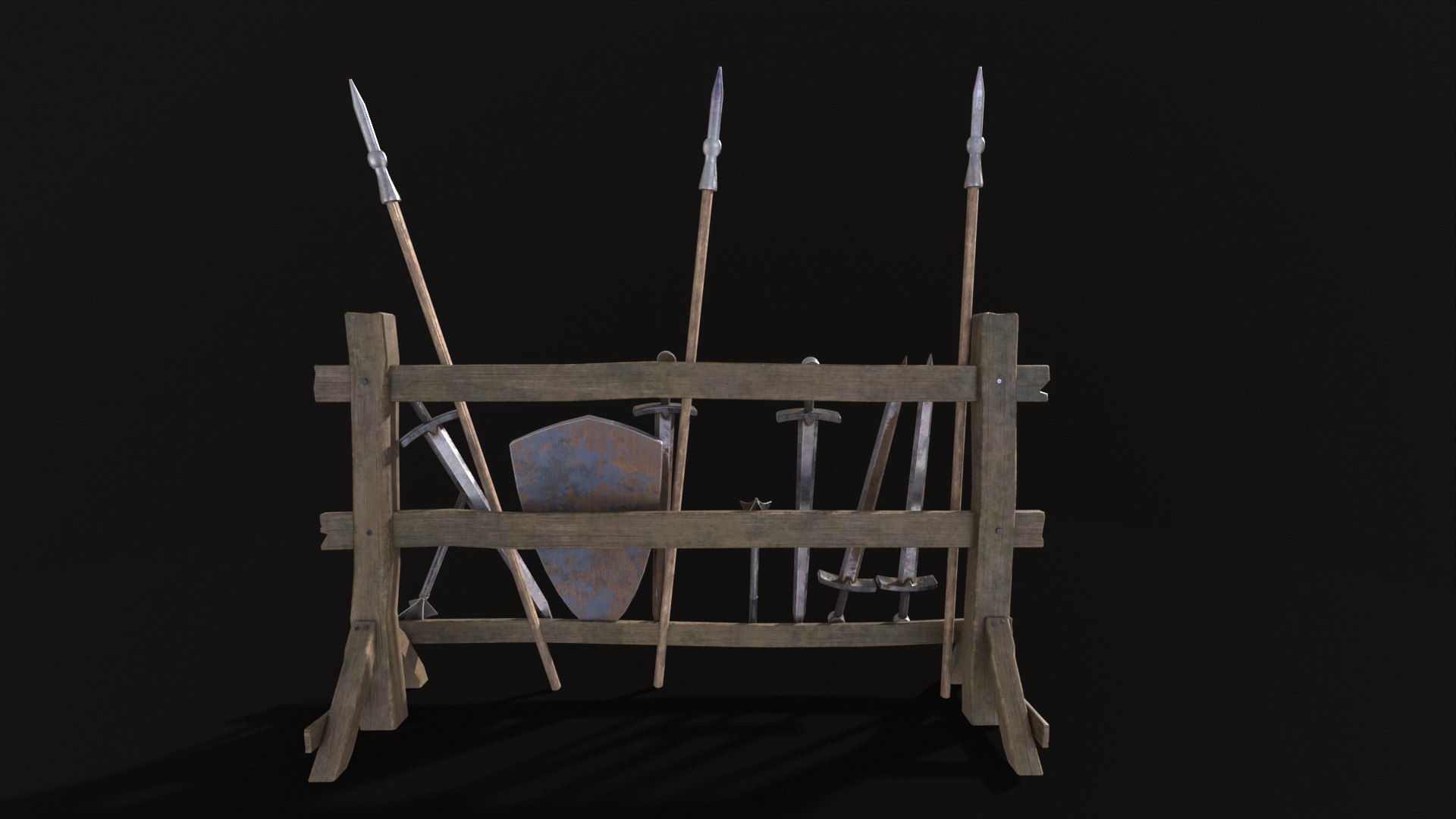 Weapon Rack Model - TurboSquid 2222757