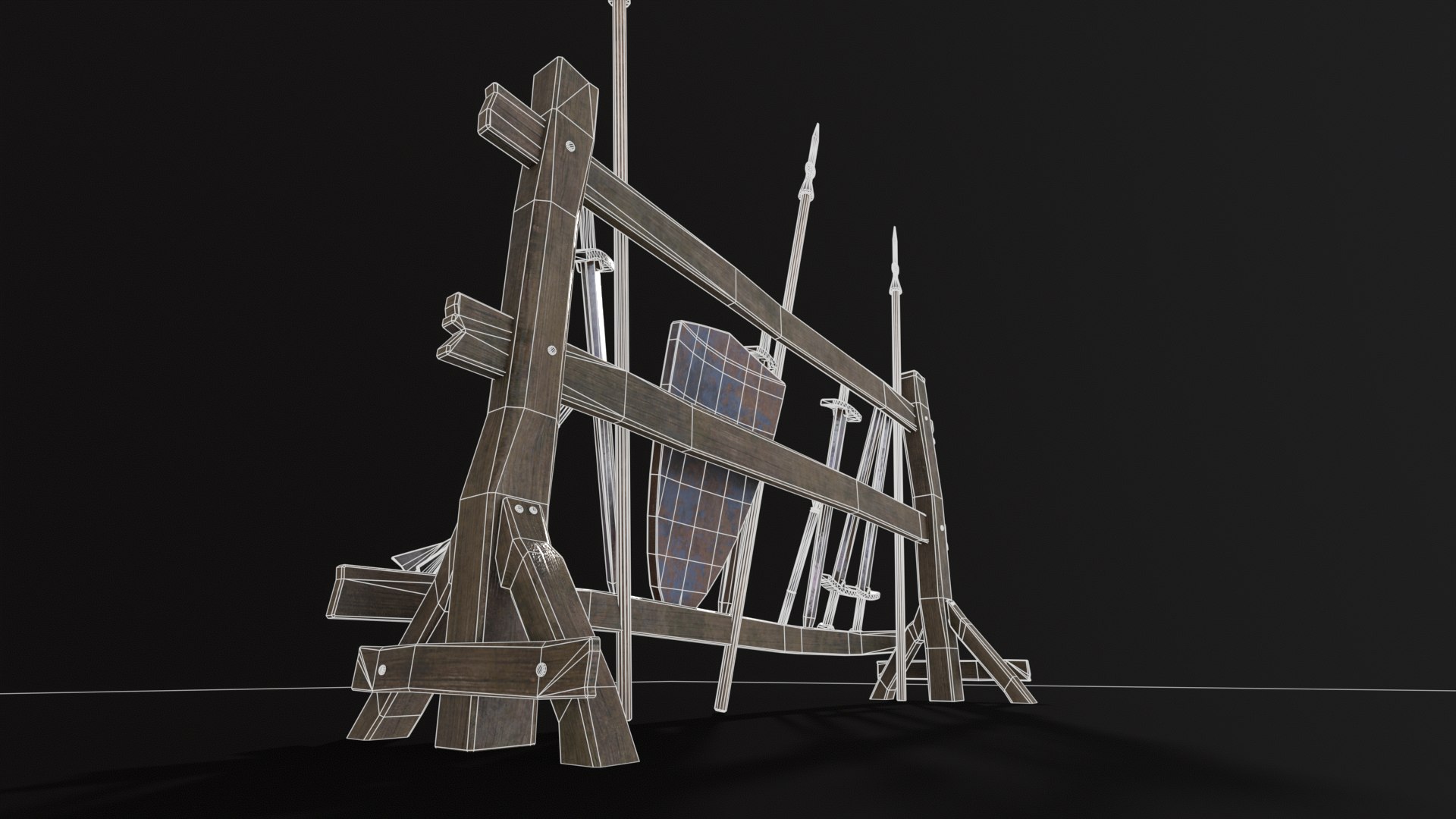 Weapon Rack Model - TurboSquid 2222757