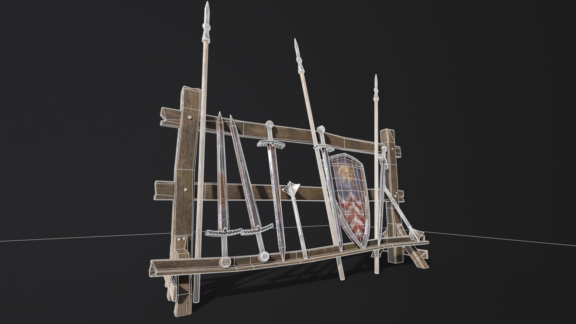 Weapon Rack Model - TurboSquid 2222757