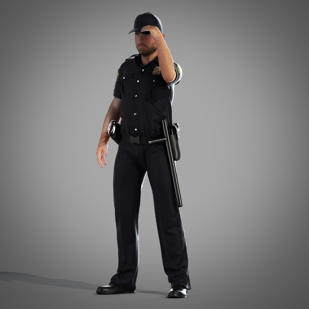 3d security officer model