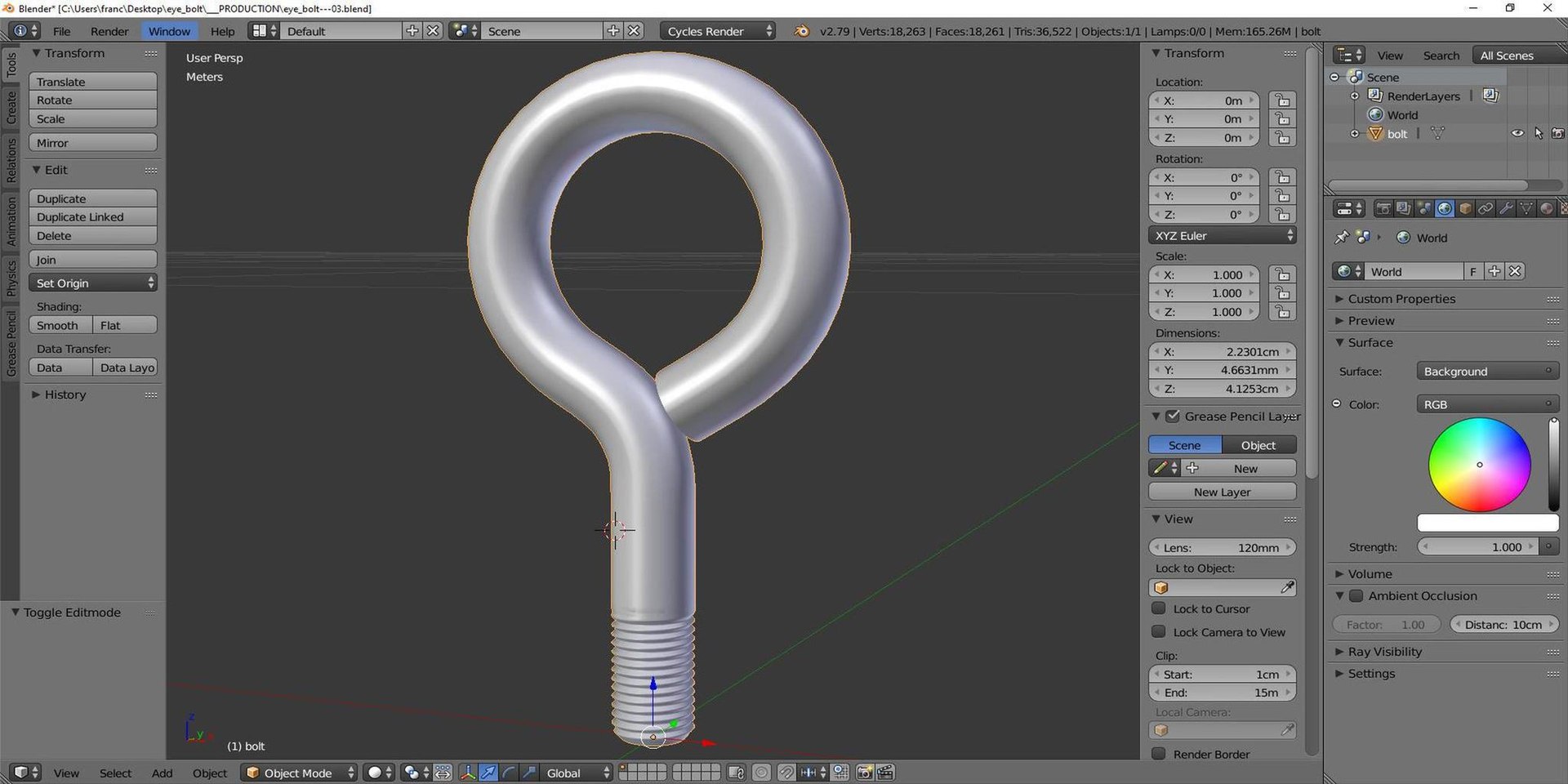 Eye Bolt 3D Model - TurboSquid 1575234