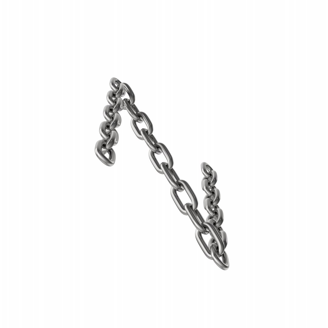 3D Silver Chain Letter N Model - TurboSquid 2024678