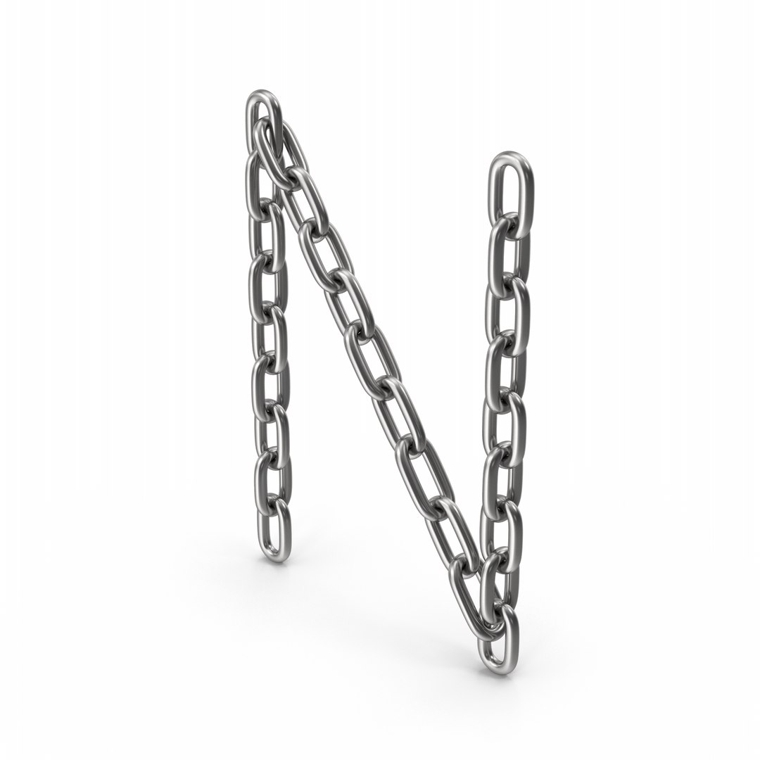 3D Silver Chain Letter N Model - TurboSquid 2024678