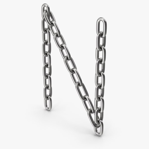 3D Silver Chain Letter N model - TurboSquid 2024678