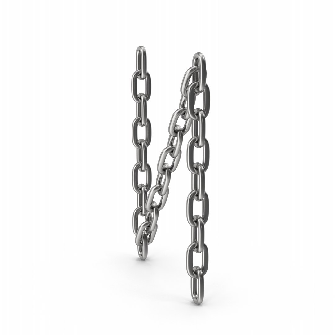 3D Silver Chain Letter N Model - TurboSquid 2024678