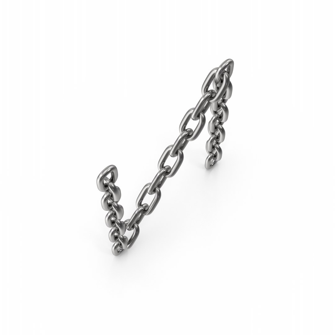 3D Silver Chain Letter N Model - TurboSquid 2024678