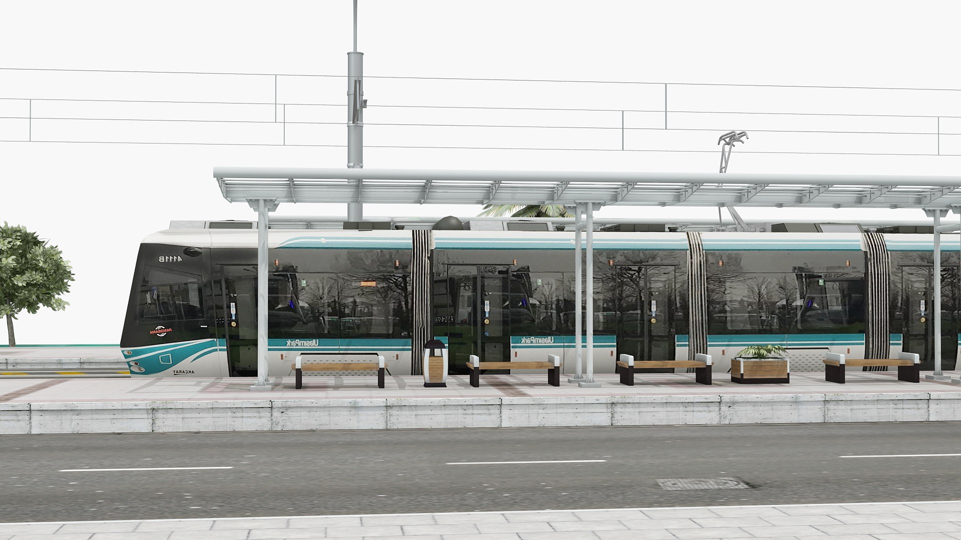 Tram way 3D model - TurboSquid 1263454