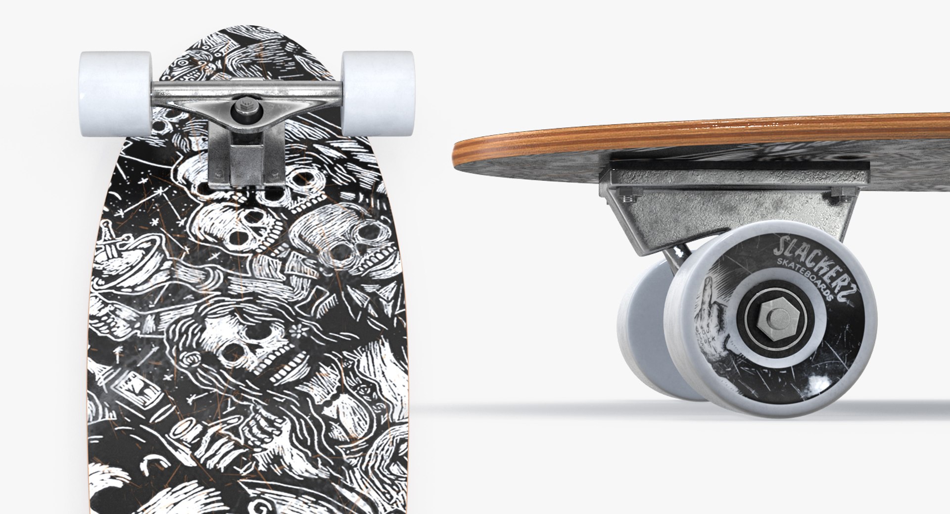 3D Fishtail Cruiser Skateboard Slackers - TurboSquid 1161781