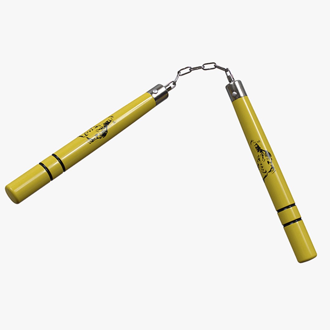 3D Model Nunchaku Bruce Lee In Yellow - TurboSquid 1851330